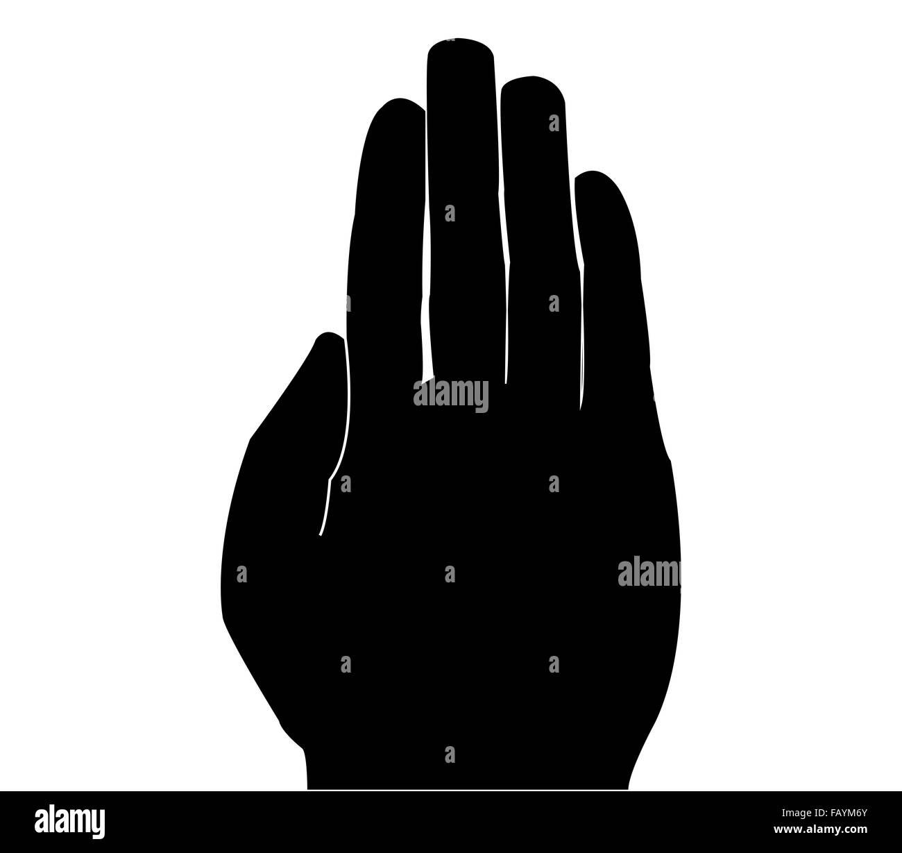 hand with symbols on a white background Stock Photo - Alamy