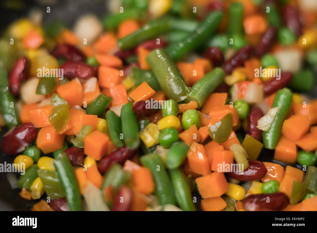 Texture of tasty diced beans, carrot, and corn Stock Photo - Alamy