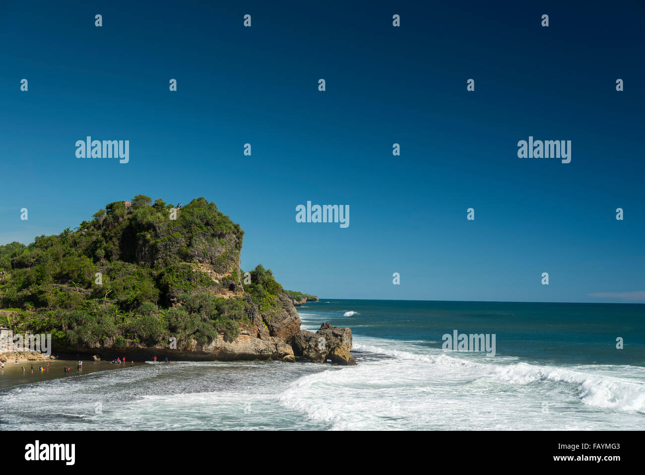 Scene from the beach Nguyahan, Yogyakarta, Java, Indonesia Stock Photo ...