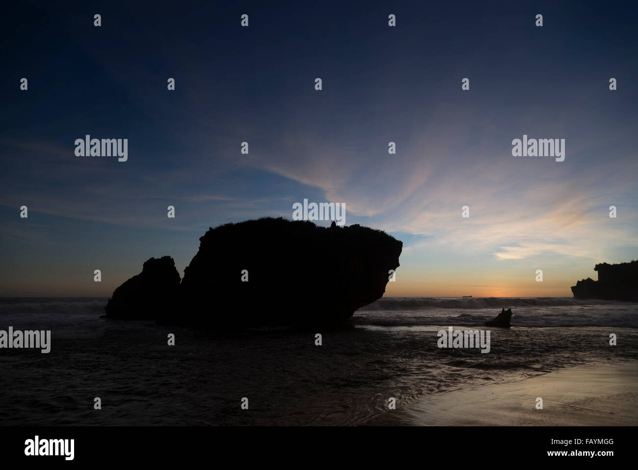 Sunset at the Kukup beach near Jogjakarta, Java, Indonesia Stock Photo ...