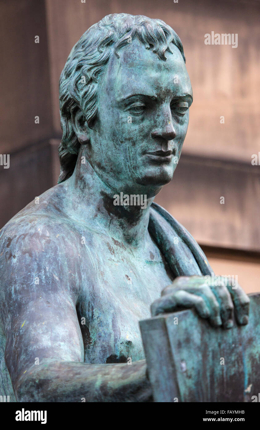 A statue of Scottish Philosopher David Hume in Edinburgh, Scotland ...
