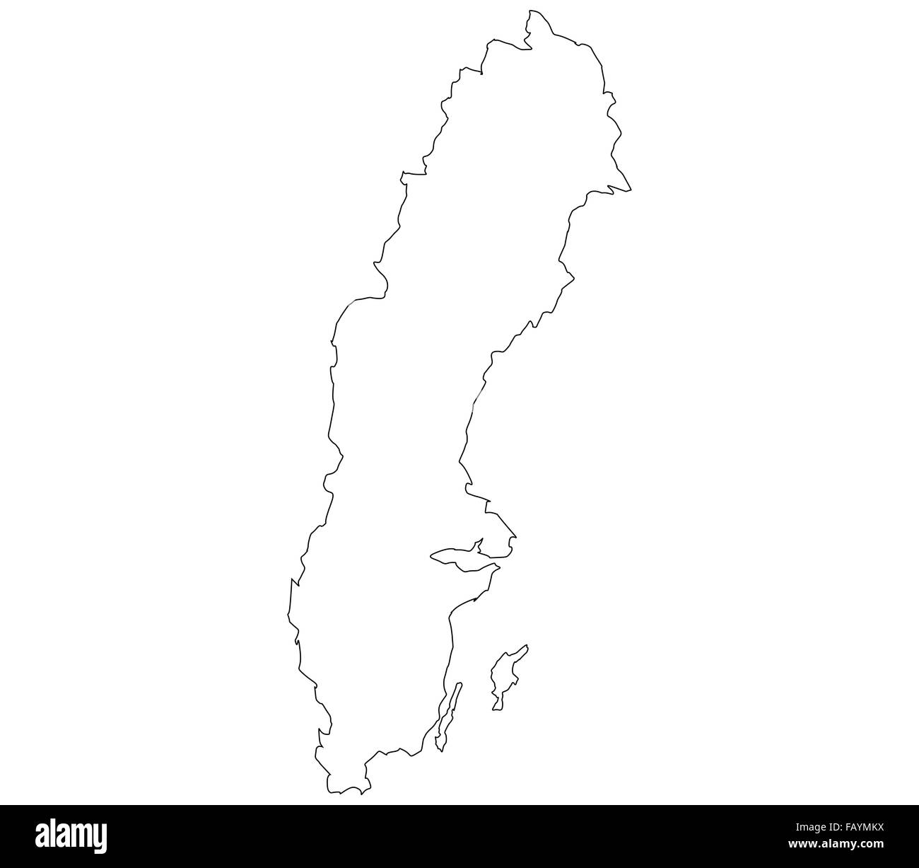 Sweden map on a white background Stock Photo - Alamy