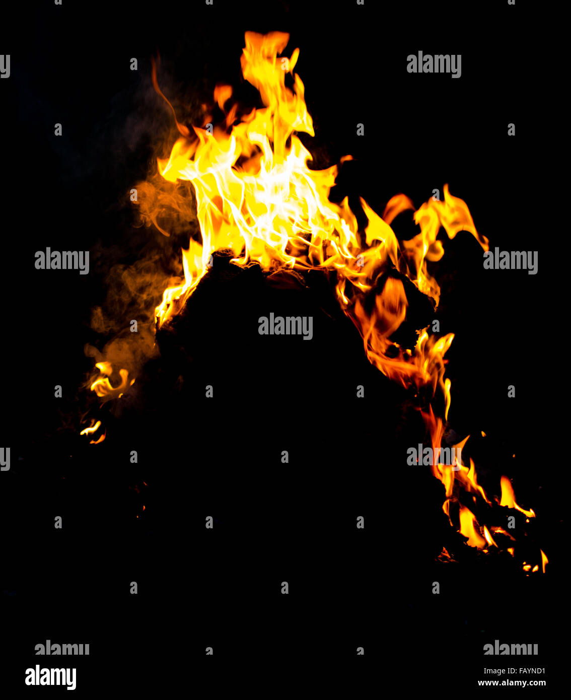 Camp fire in the dark summer night Stock Photo - Alamy