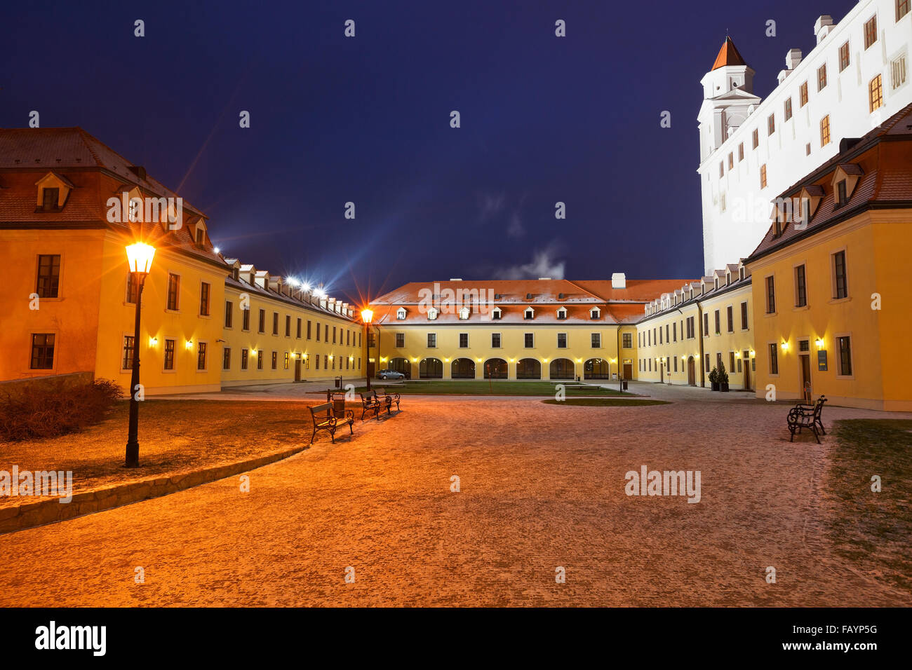Buildings of the national council and castle in Bratislava, Slovakia ...