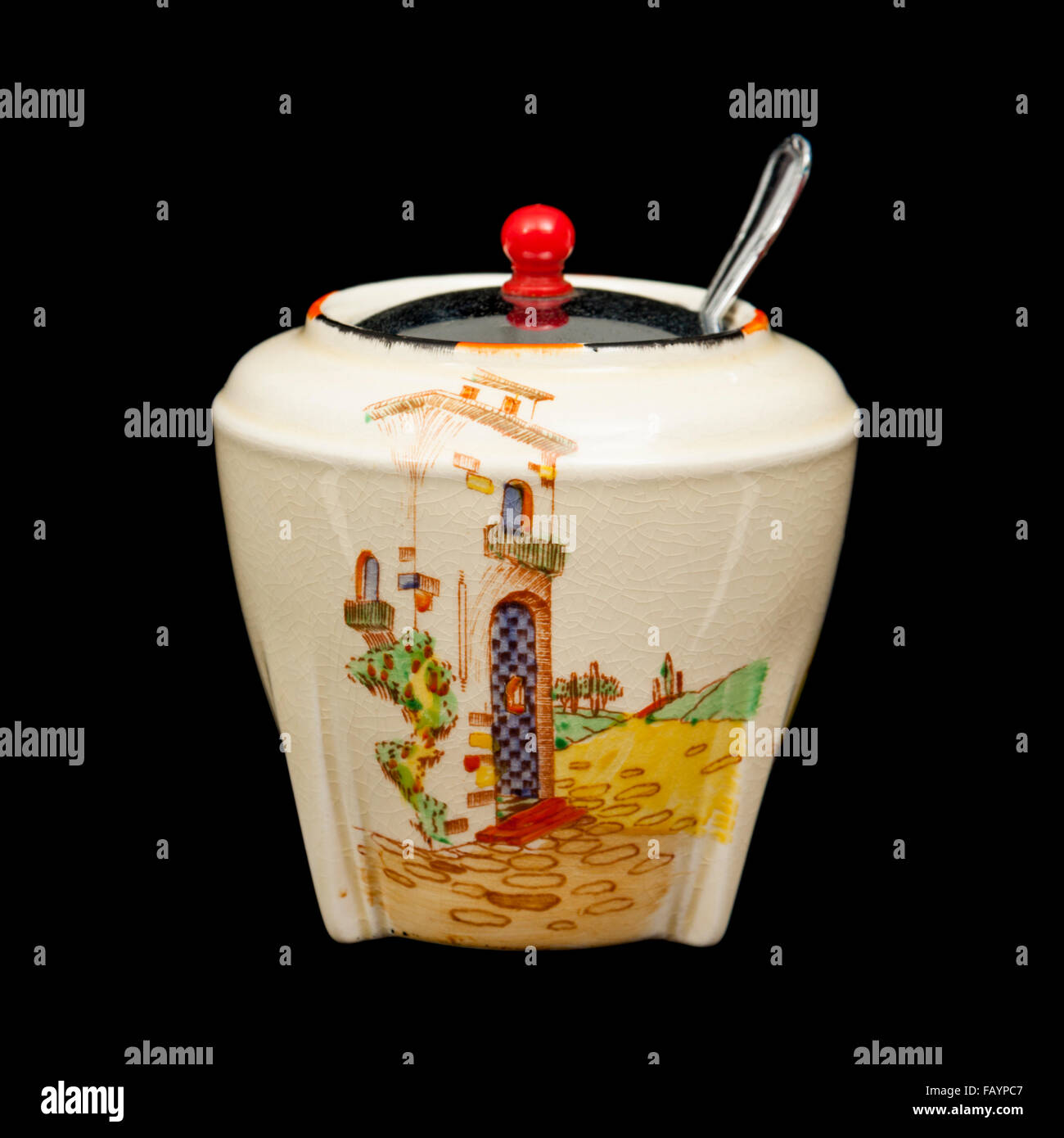 Vintage 1930's Art Deco Coronet Ware "Tango" sugar bowl by the Parrott ...