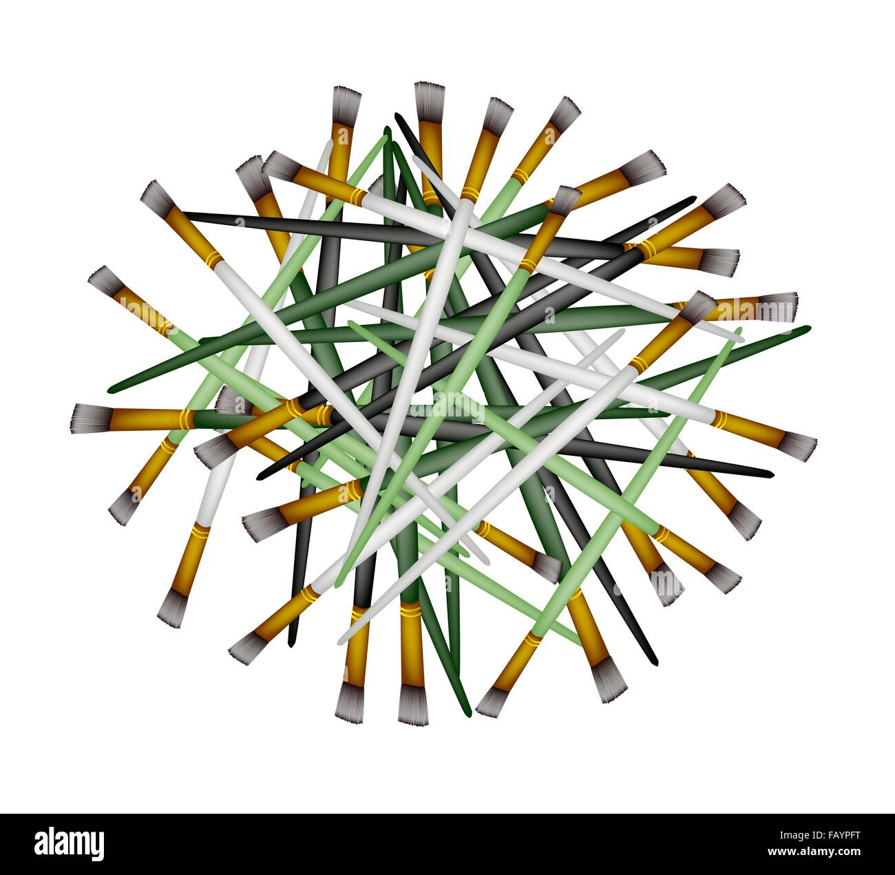 Art Supply, Stack of Craft Paintbrush or Artist Brushes for Draw and ...