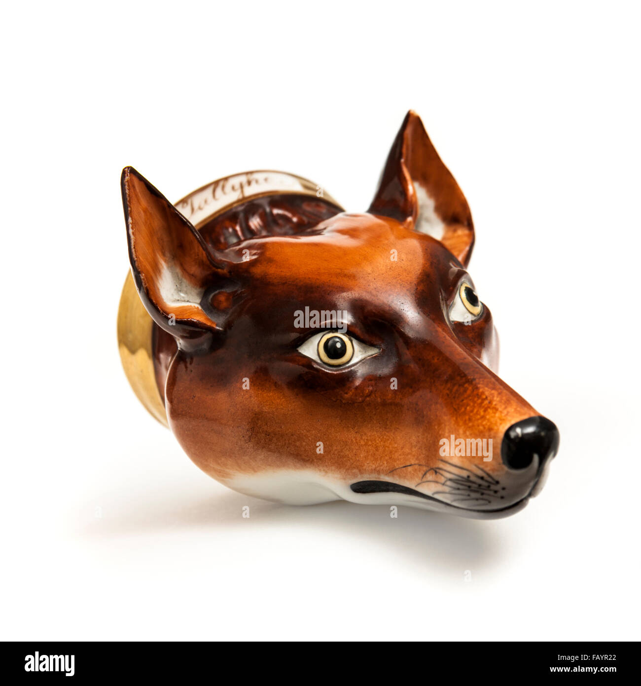 Rare antique 19th century (c.1830) Staffordshire porcelain fox head ...