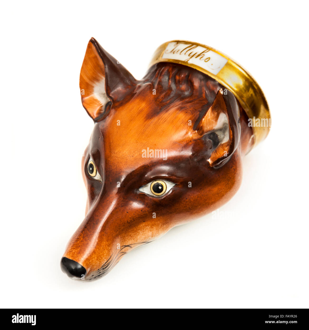 Rare antique 19th century (c.1830) Staffordshire porcelain fox head ...