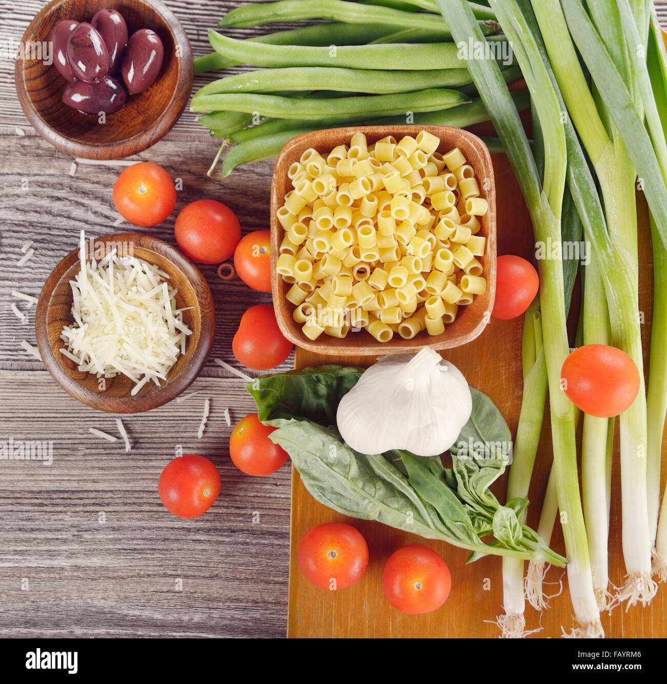 Raw pasta ingredients food hi-res stock photography and images - Alamy