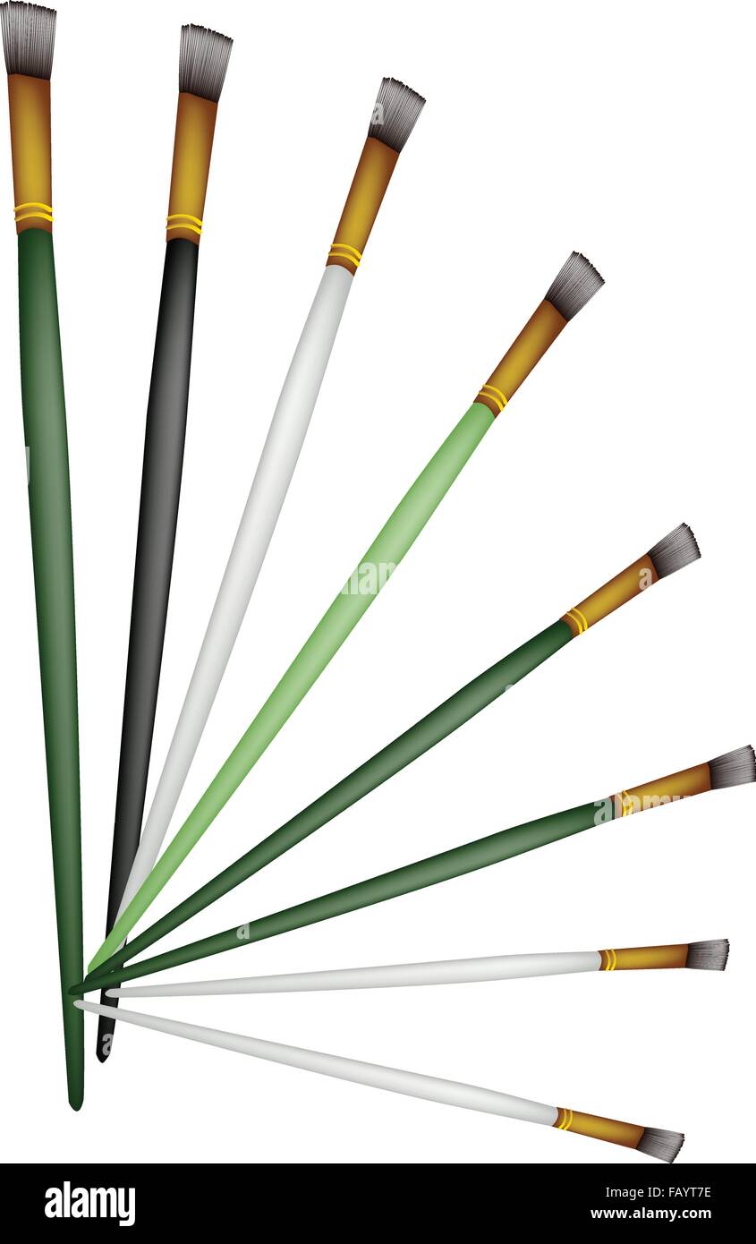 Art Supply, An Illustration Collection of Craft Paintbrush or Artist ...