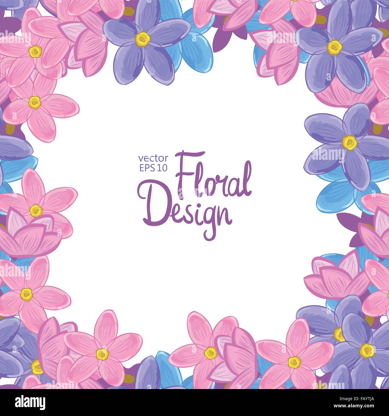 Blue forget flowers frame Stock Vector Images - Alamy