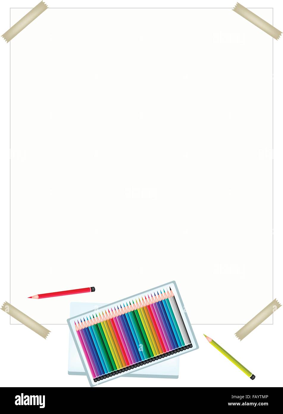 Art Supply, A Box of Colored Pencil Crayons in An Assortment of Colors ...