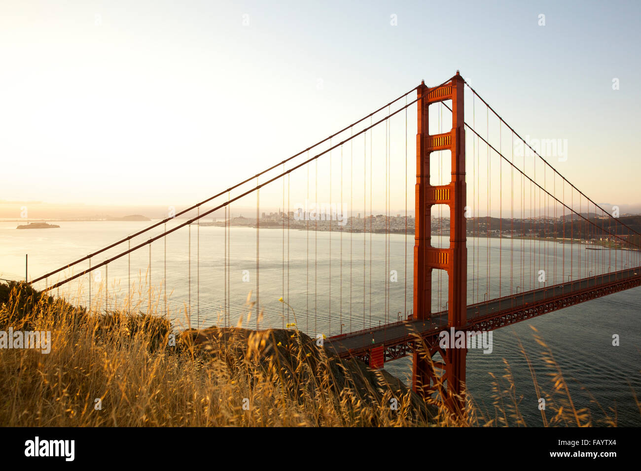 Golden Gate Bridge Seen From Alcatraz High Resolution Stock Photography ...