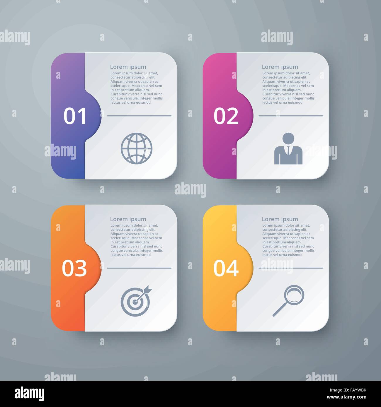 Vector illustration of four square infographics Stock Vector Image ...