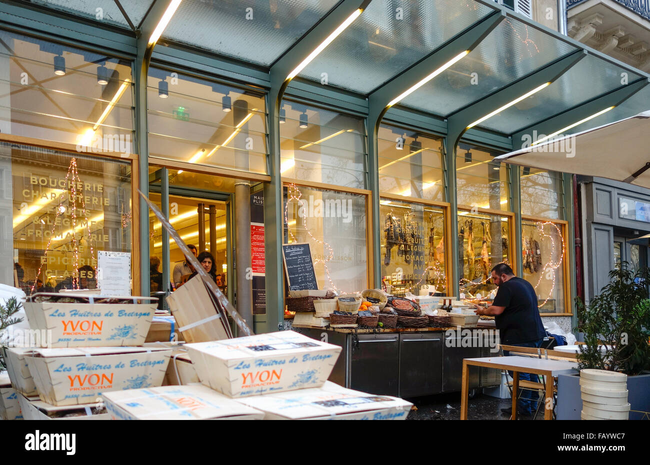 Seafood sold during christmas season at Maison Plisson, general food ...