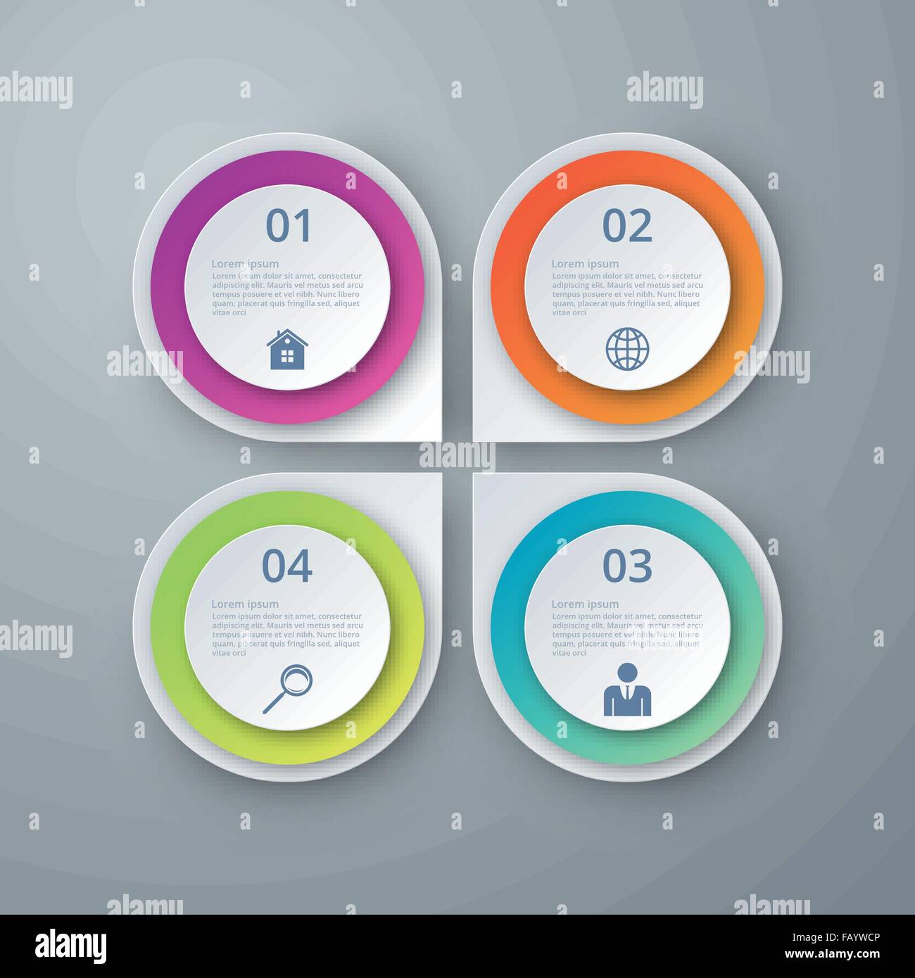 Vector illustration infographics four circles Stock Vector Image & Art ...