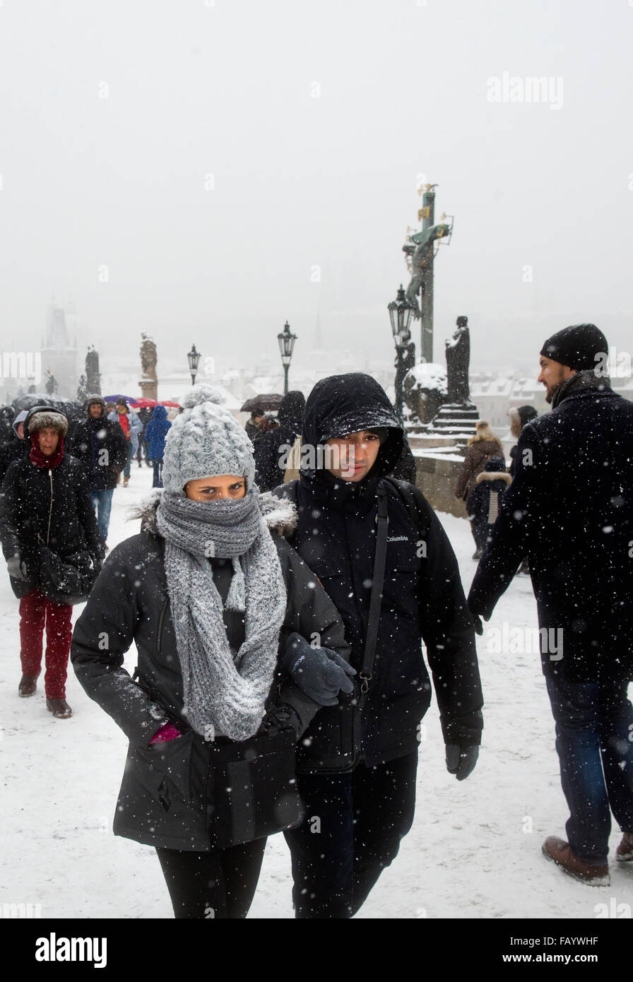 Prague, Czech Republic. 06th Jan, 2016. Winter weather in Prague, Czech ...