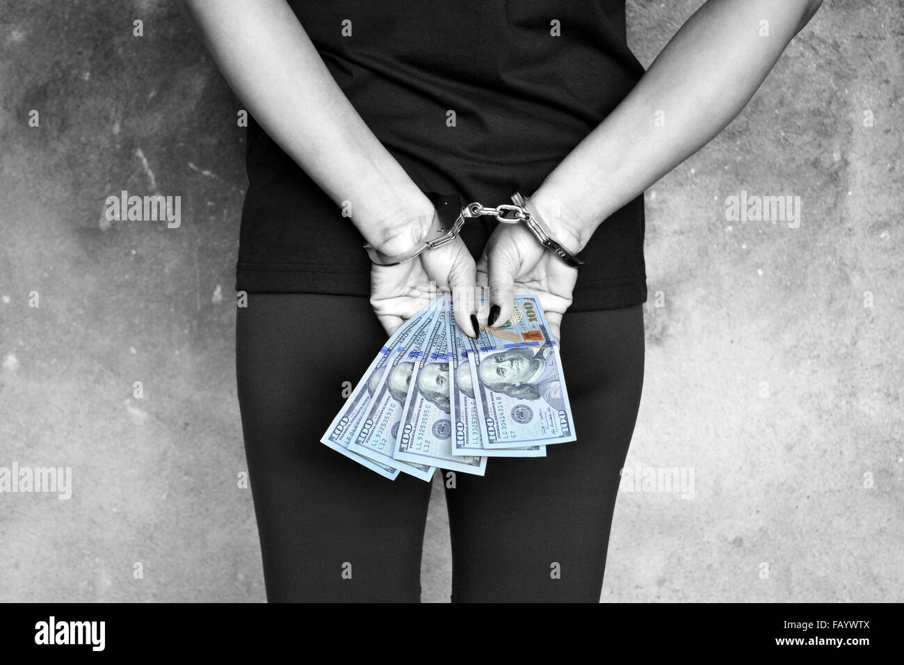 Arrested handcuffs woman hi-res stock photography and images - Alamy