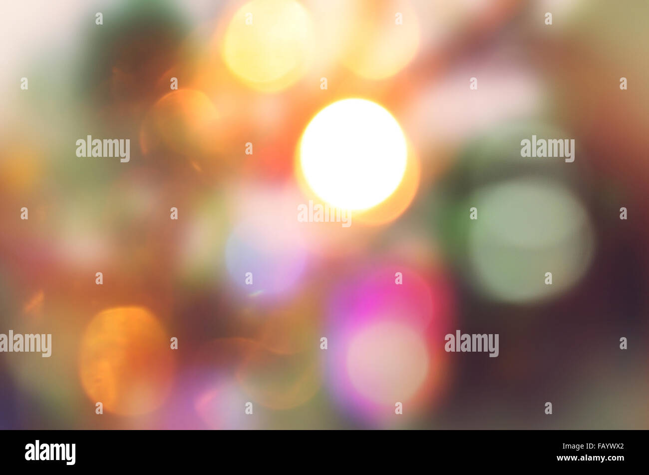 Abstract blurred defocused effect with bokeh of the red, blue and other ...