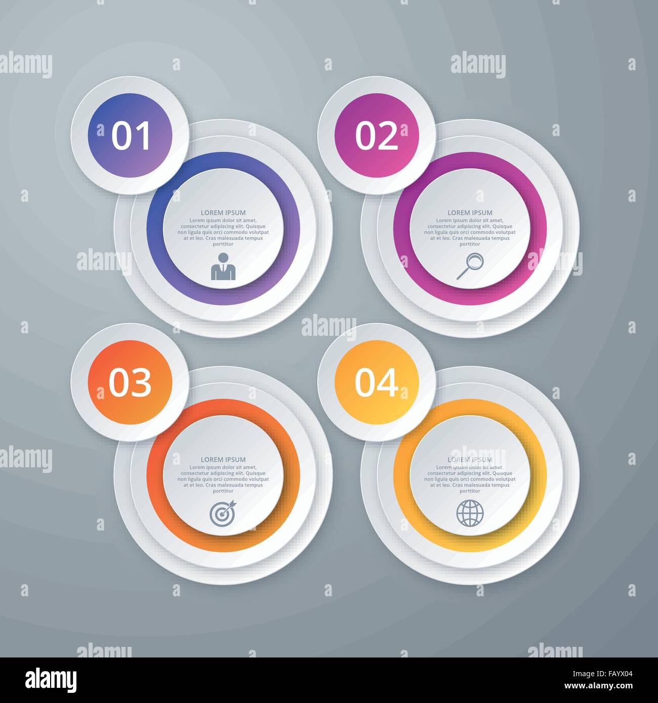 Vector illustration infographics four circles Stock Vector Image & Art ...