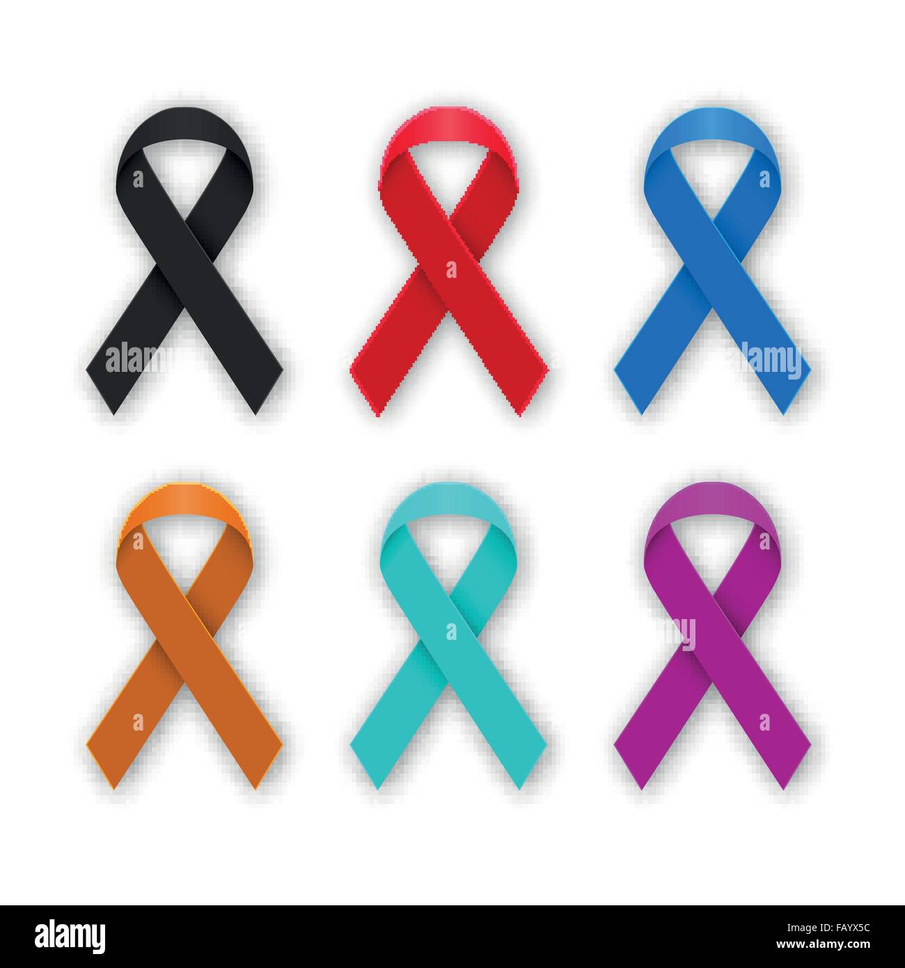 Vector illustration of a set colored ribbons Stock Vector Image & Art ...