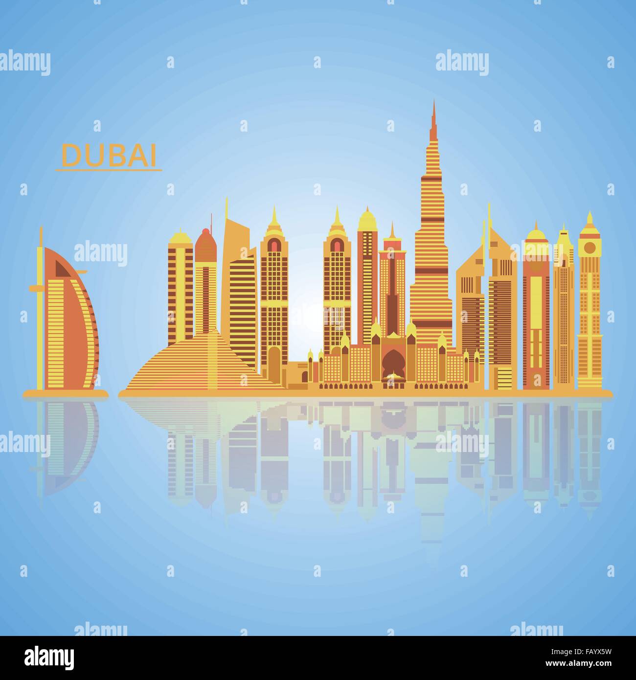 Vector illustration of Dubai city Stock Vector Image & Art - Alamy
