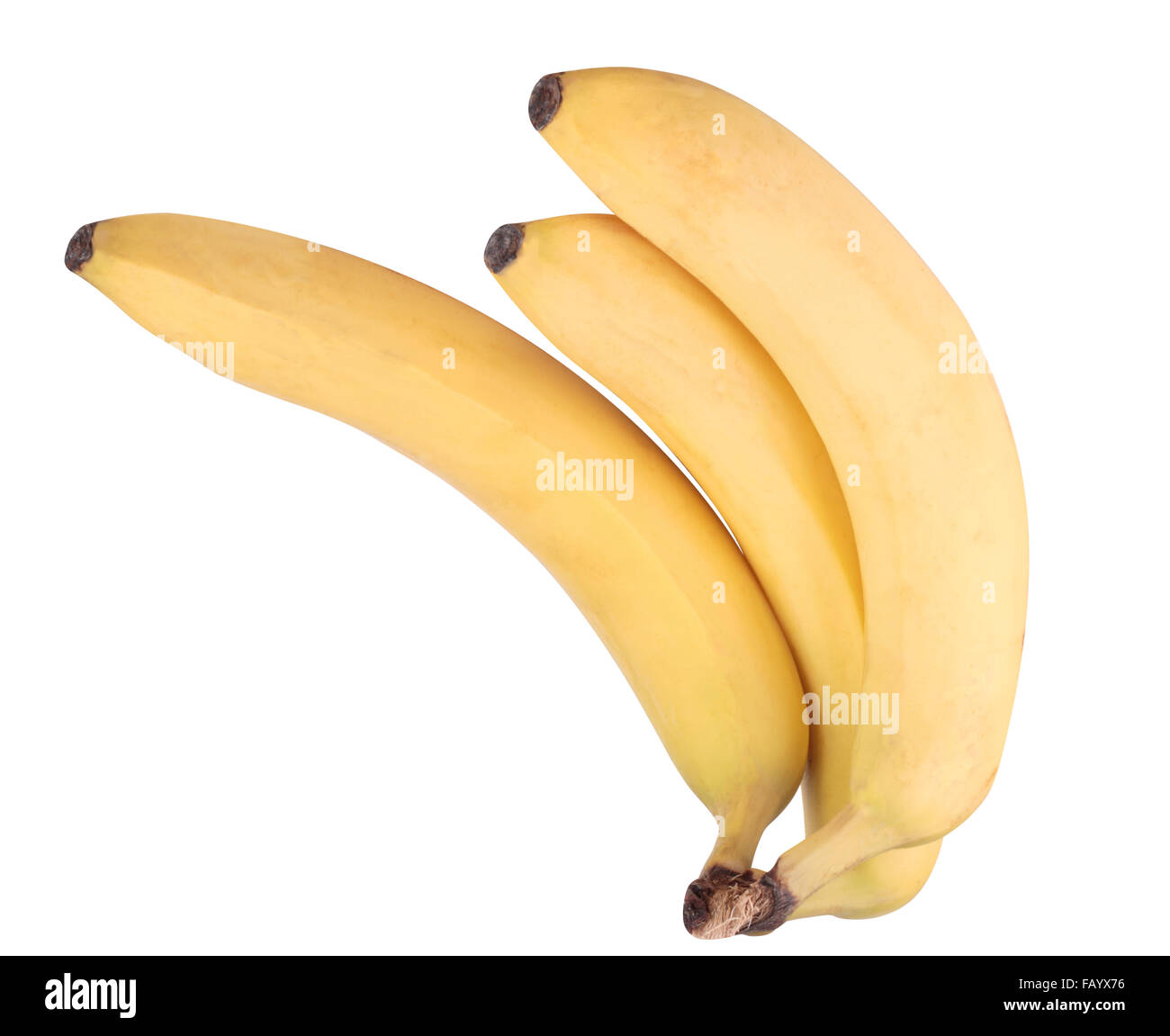three yellow banana isolated Stock Photo - Alamy