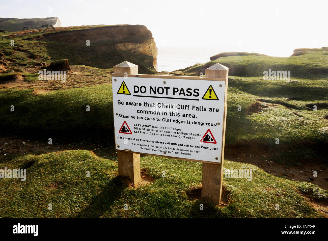 Danger warning sign coastal erosion hi-res stock photography and images ...