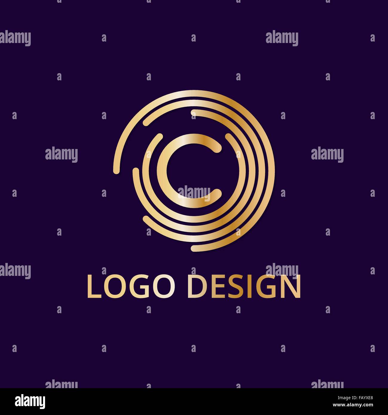 Stock logo letter c of gold. Vector illustration Stock Vector Image ...