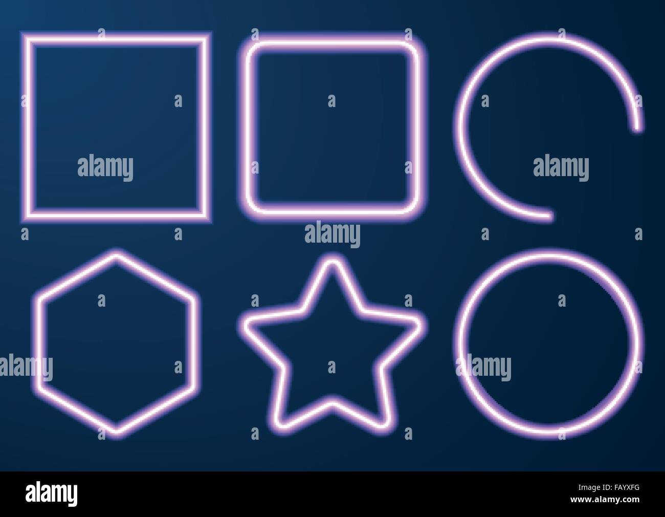 Vector illustration of a set neon figures Stock Vector Image & Art - Alamy