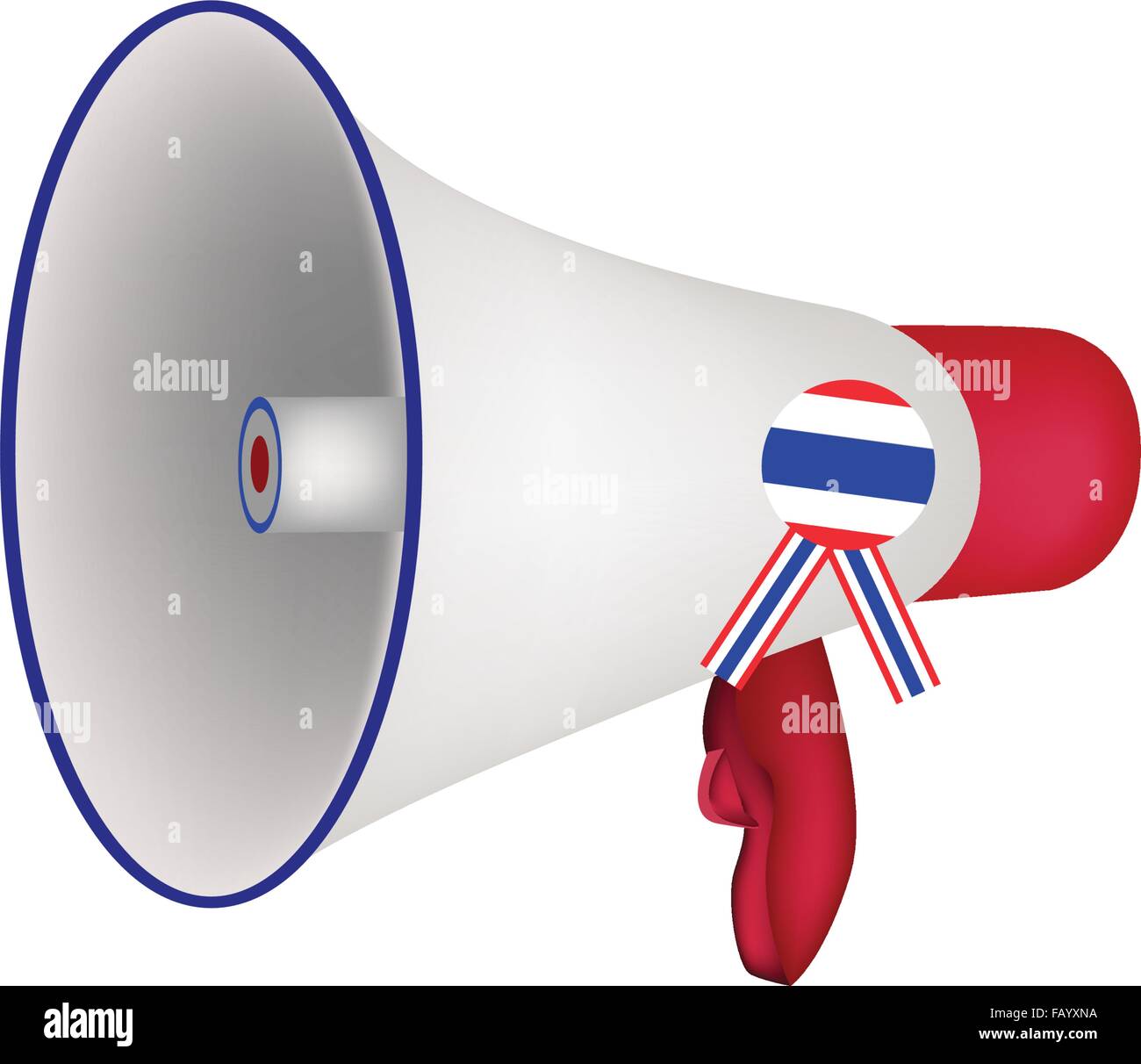 An Illustration of Megaphones, Bullhorn or Loudspeakers in Red, Blue ...
