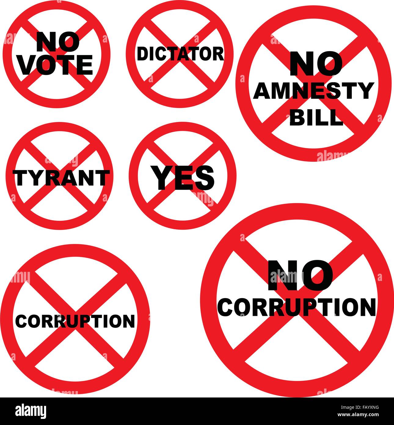 An Illustration Collection of No Signs or Forbidden Signs of Corruption ...