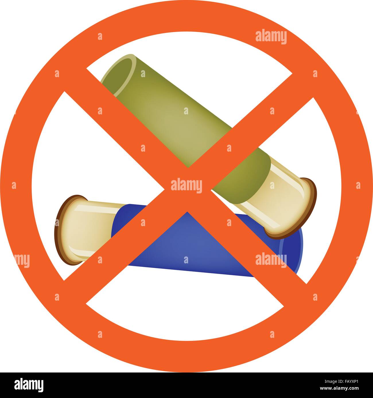 Two Bullets or Shotgun Shells in No Signs or Forbidden Signs of Concept ...