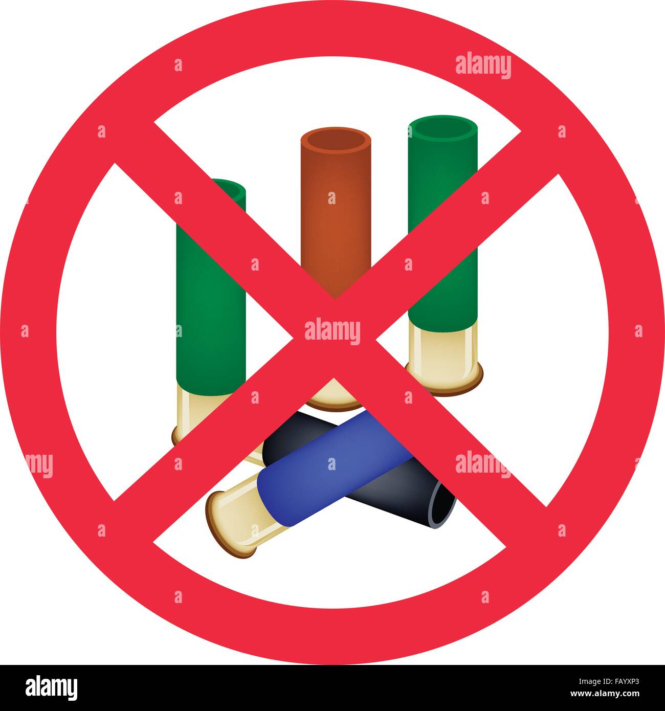 A Group of Bullets or Shotgun Shells in No Signs or Forbidden Signs of ...