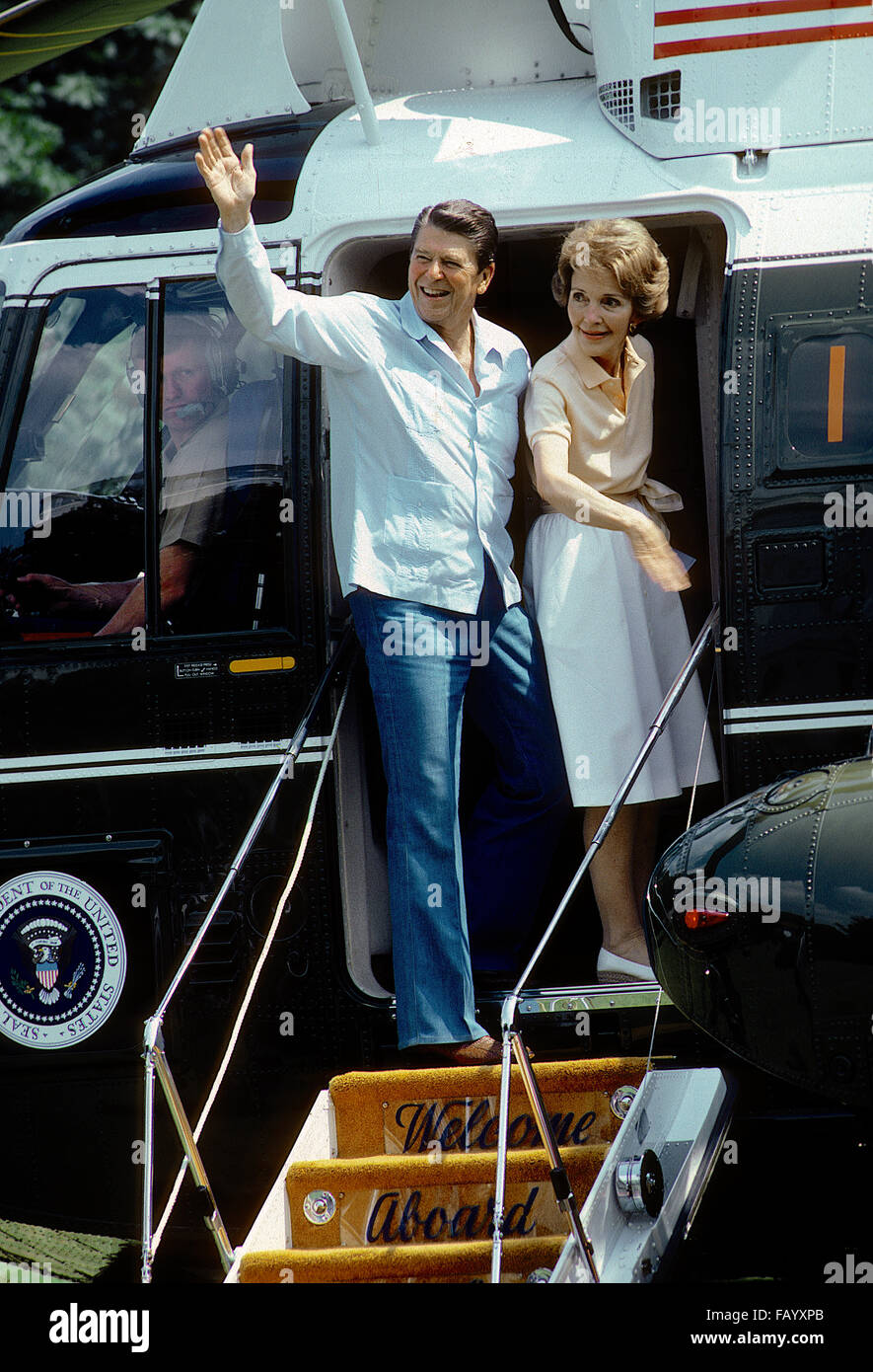 Washington, DC., USA, June 1983 President Ronald Reagan and First Lady ...