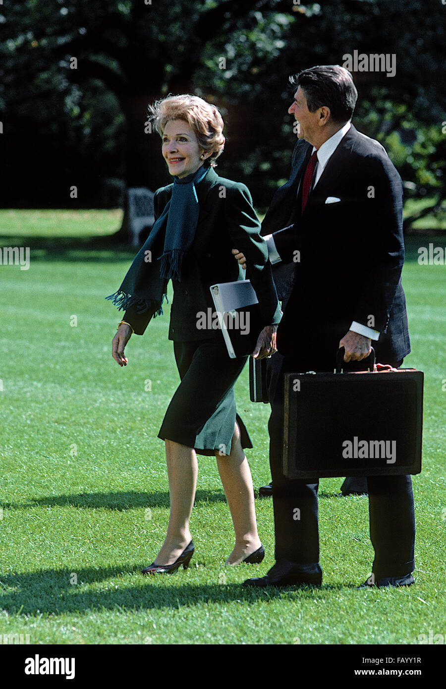 Washington, DC., USA, October, 1984 President Ronald Reagan and FIrst ...