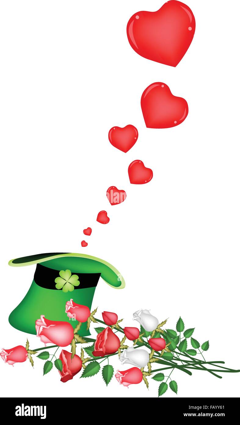 Patrick day pattern hearts Stock Vector Images - Alamy