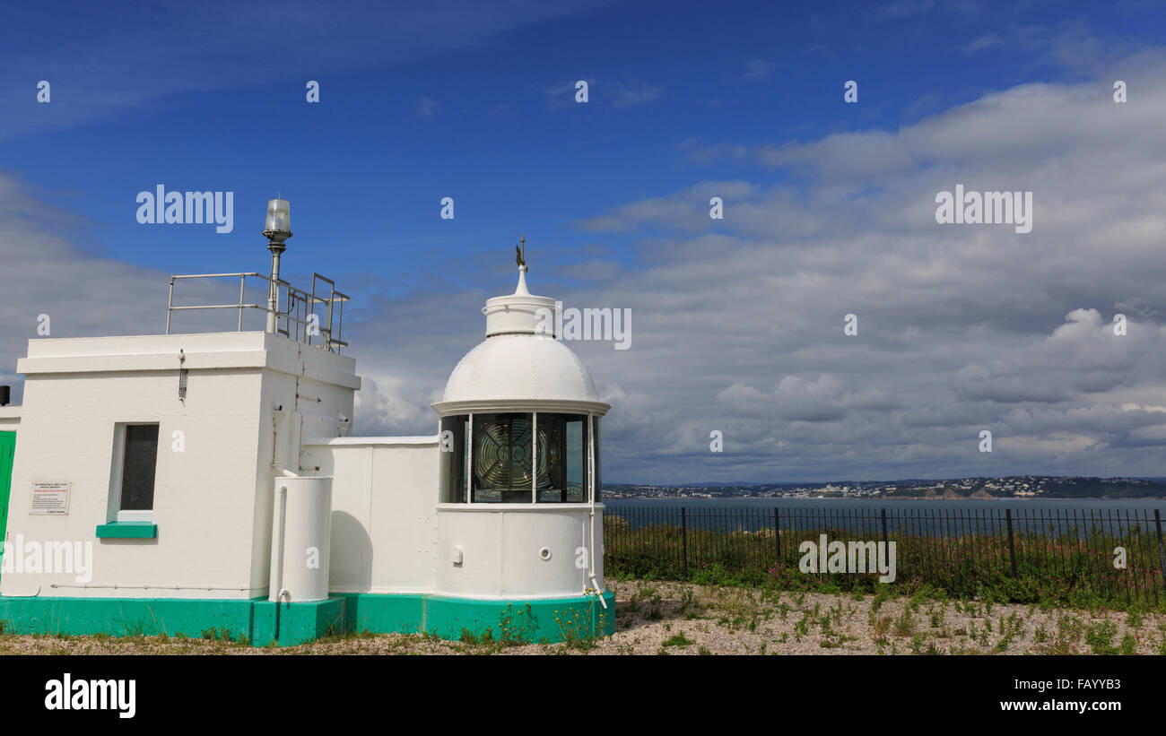 The diminutive Berry Head Lighthouse, operated by Trinity House, near ...