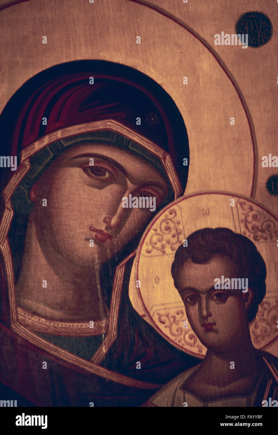 Chicago, Illinois, USA, 12th December, 1986 Weeping Madonna Icon at the ...