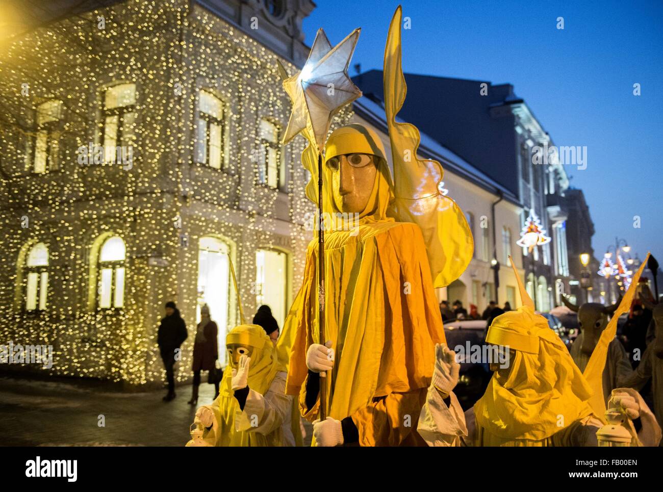 Vilnius, Lithuania. 6th Jan, 2016. People take part in a parade to ...