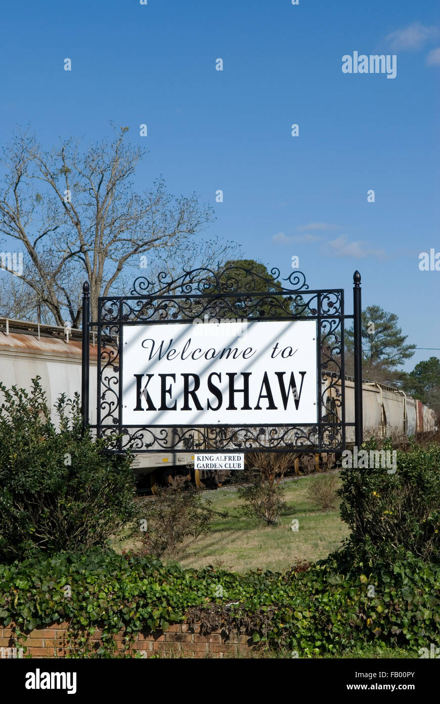 Welcome to Kershaw sign South Carolina USA Stock Photo - Alamy