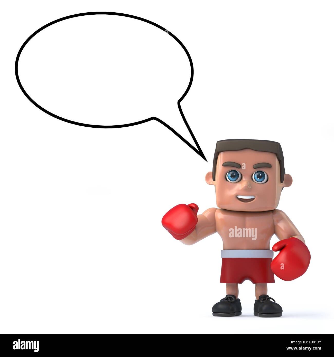 3d render of a boxer with a speech balloon Stock Photo - Alamy