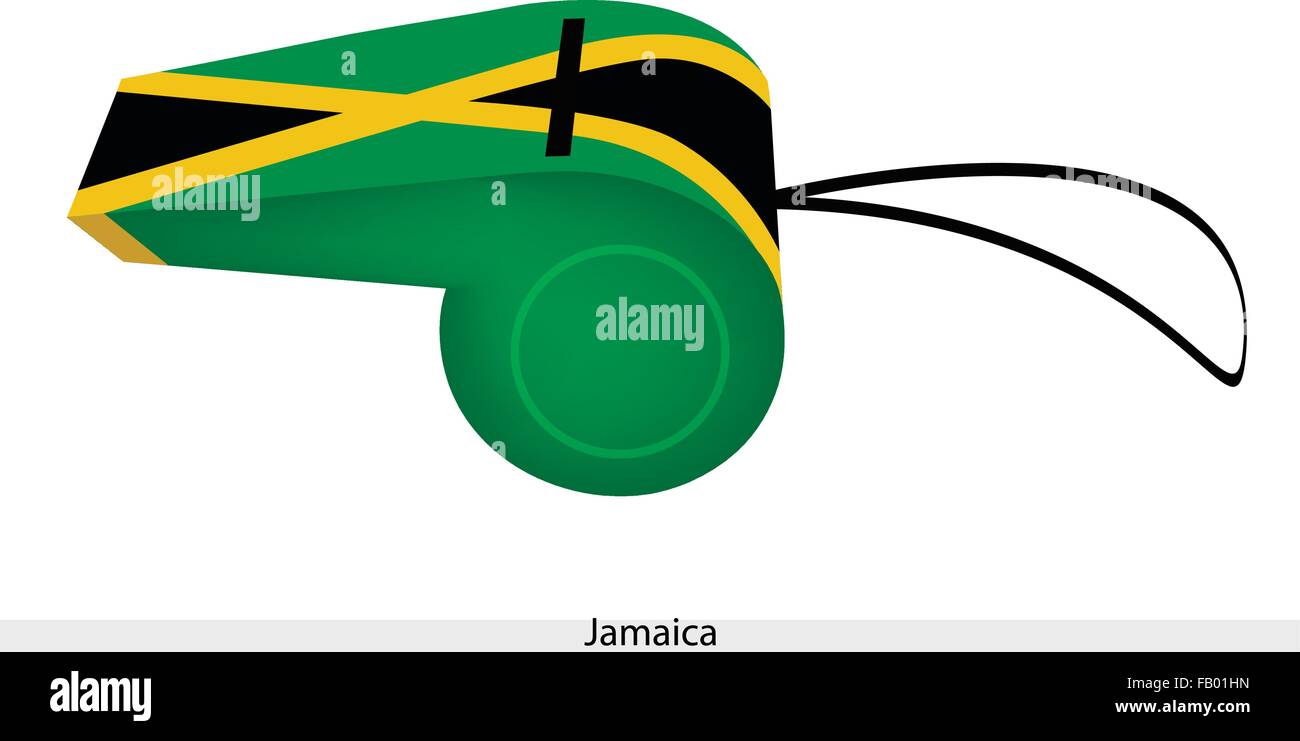 An Illustration of A Gold Saltire on A Green and Black Field of Jamaica ...