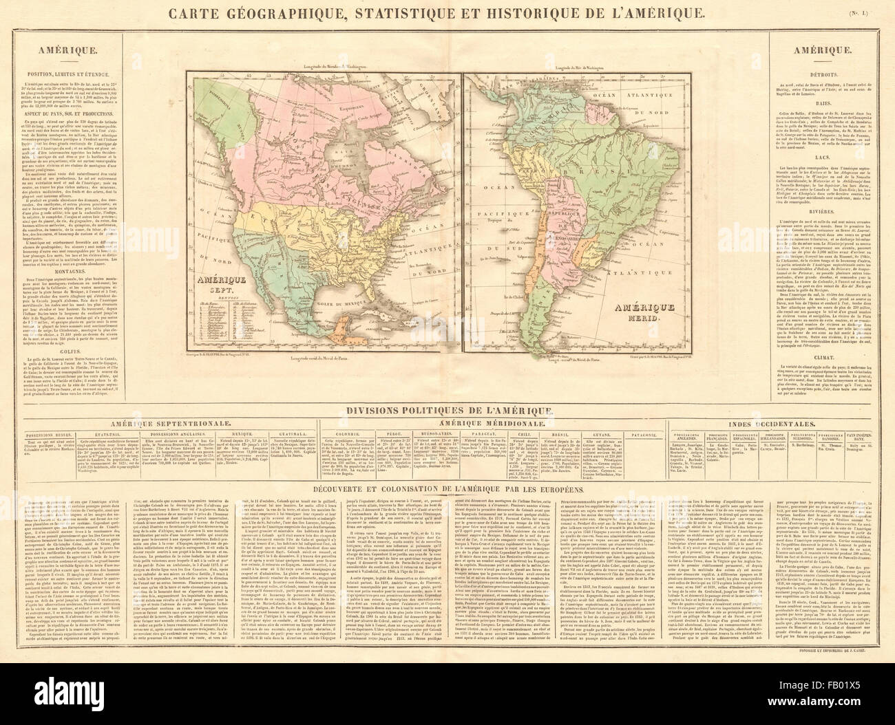 'L'Amerique'. North America & newly independent South America. BUCHON ...