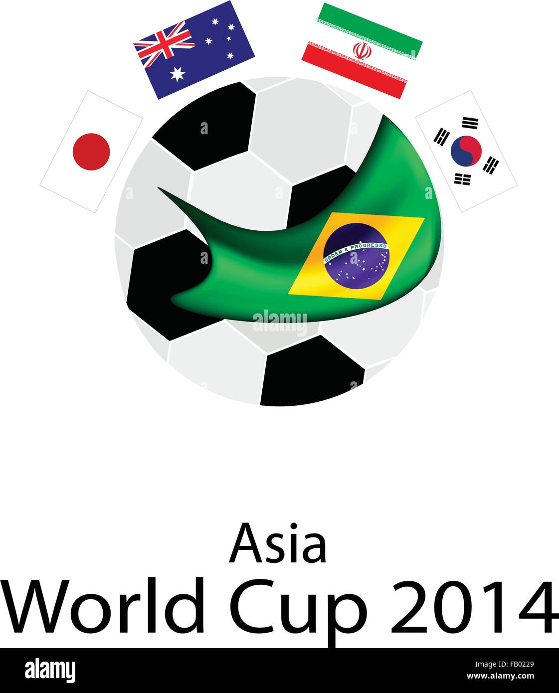 Brazil 2014, An Illustration of The Flags of Asia Zone Countries Around ...