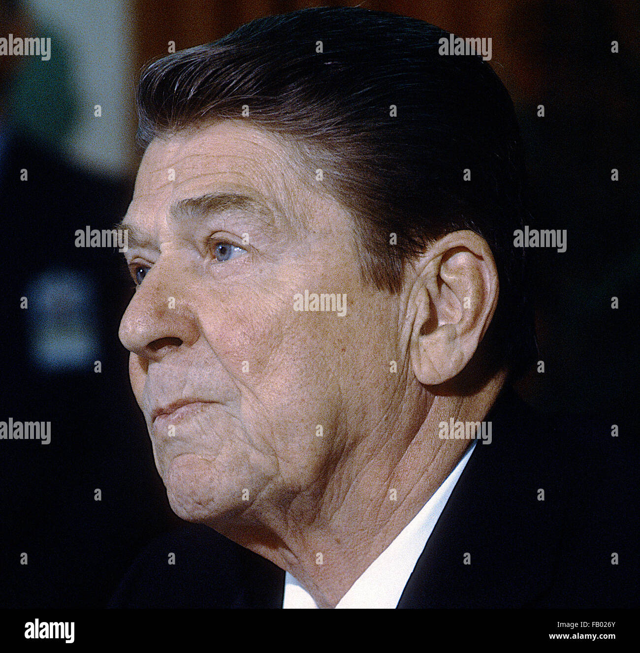 Washington, DC., USA, March 1985 President Ronald Reagan portrait ...