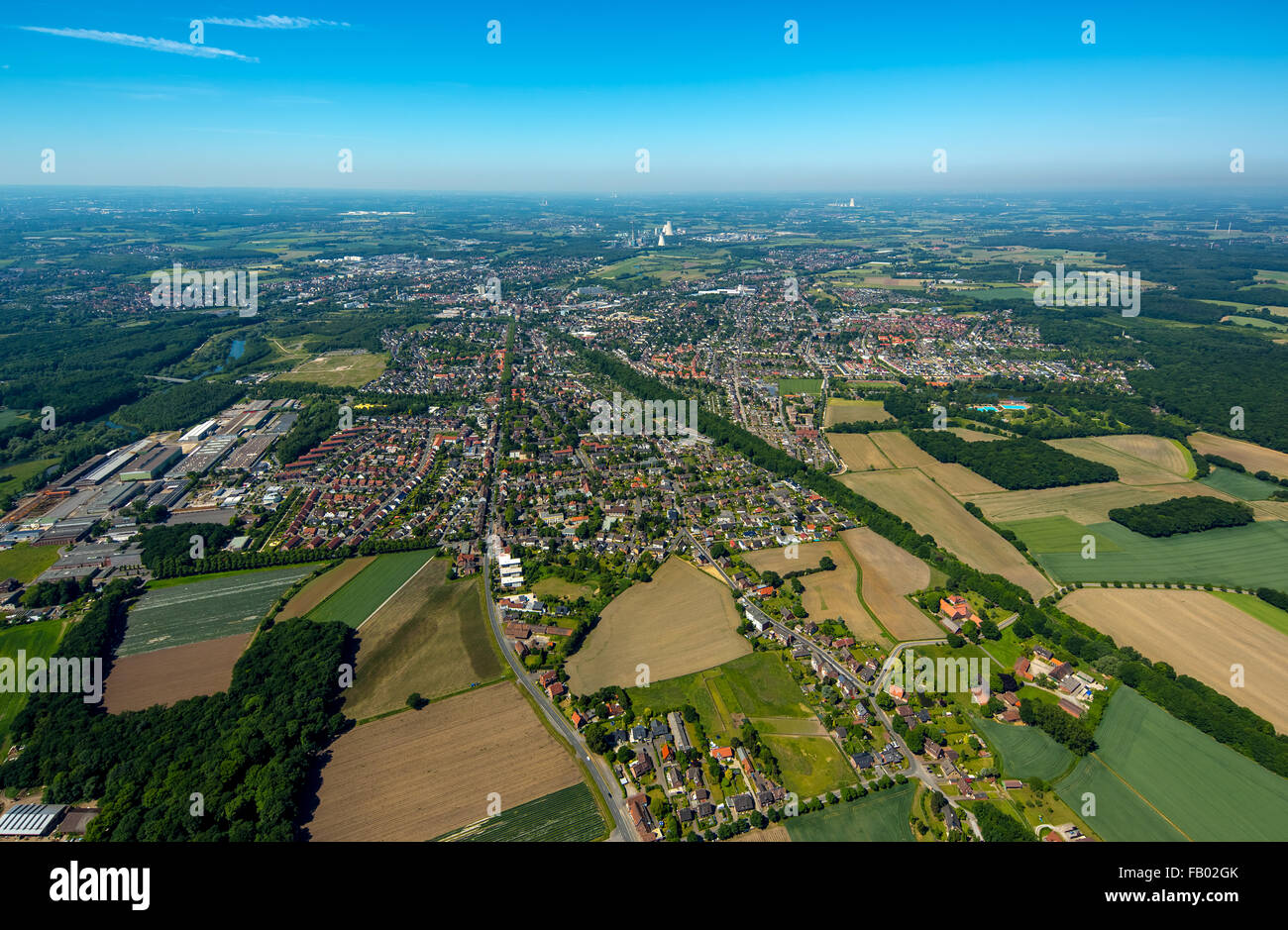 Aerial view, looking at Lunen seen from the east, Luenen, Ruhrgebiet ...