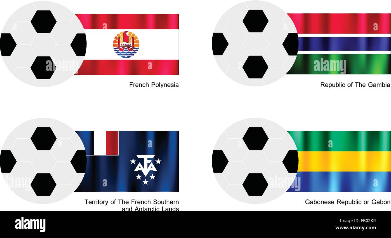 An Illustration of Soccer Balls or Footballs with Flags of French ...