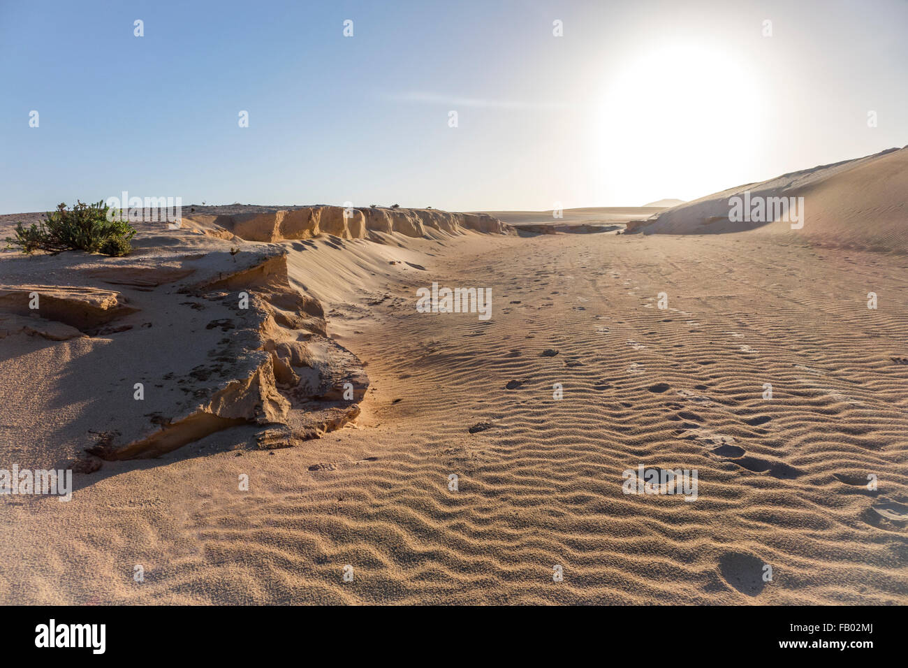 sunset with sand patterns after wind and rain on the Nature reserve ...