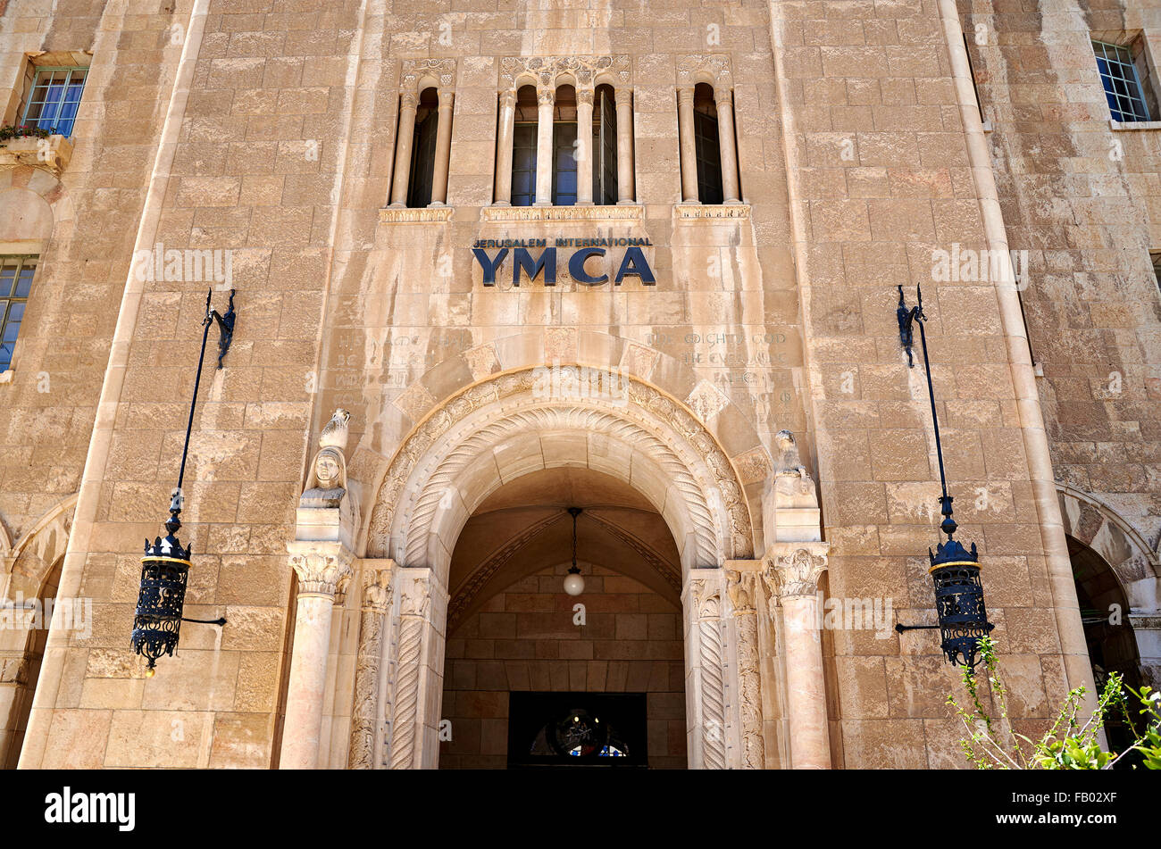 Jerusalem International YMCA building entrance Stock Photo - Alamy